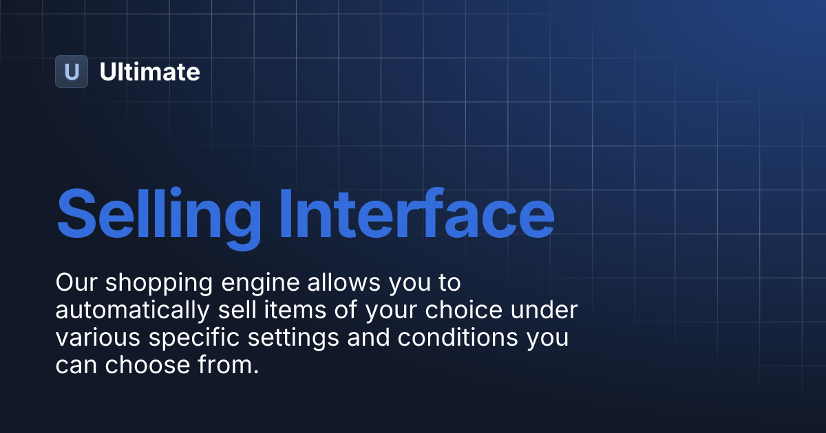 Selling Interface | Ultimate