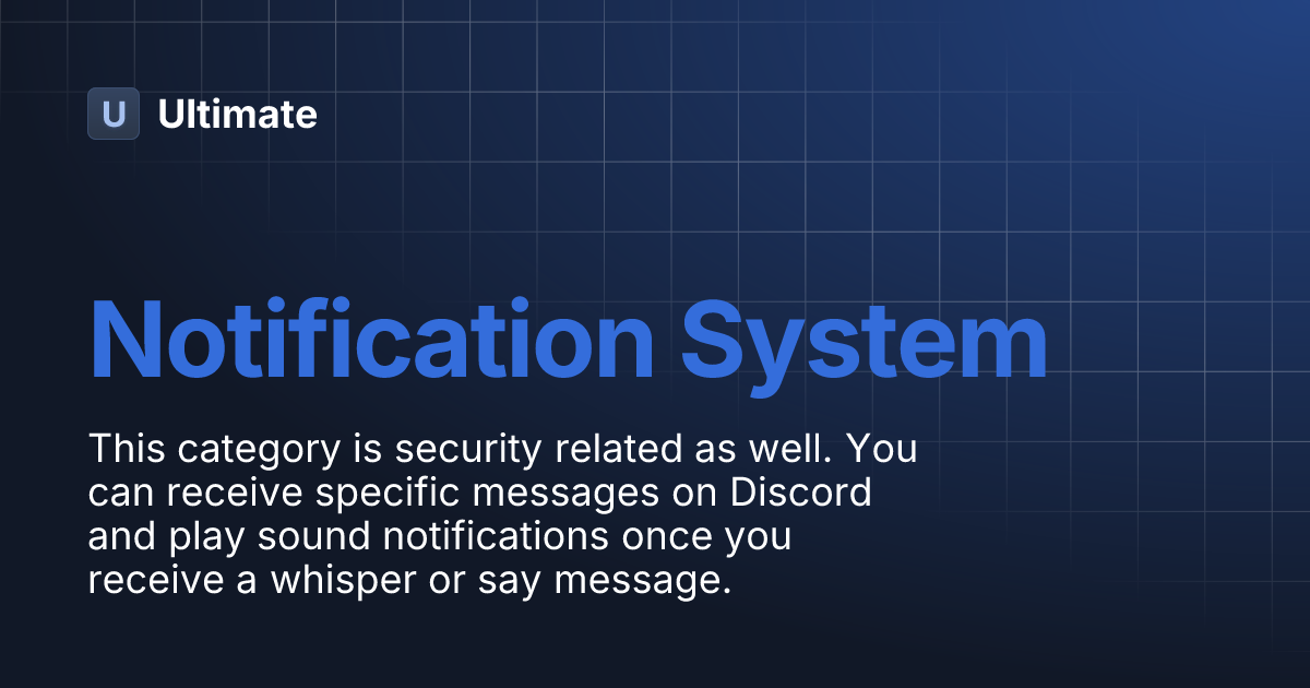 Notification System | Ultimate